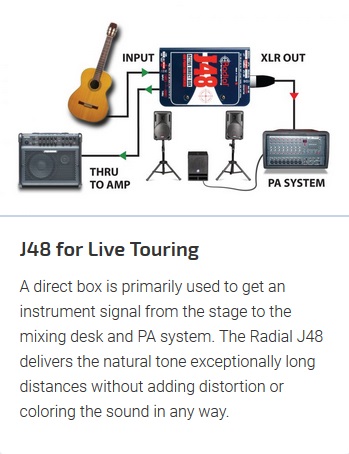 Radial J48 Phantom Powered Active Direct Box | Musiclab Brisbane