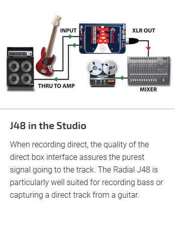 Radial J48 Phantom Powered Active Direct Box | Musiclab Brisbane